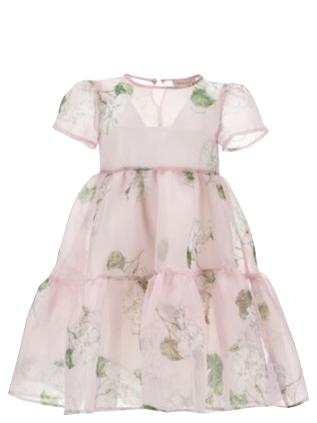 MONNALISA Monnalisa Organza Floral Tiered Dress